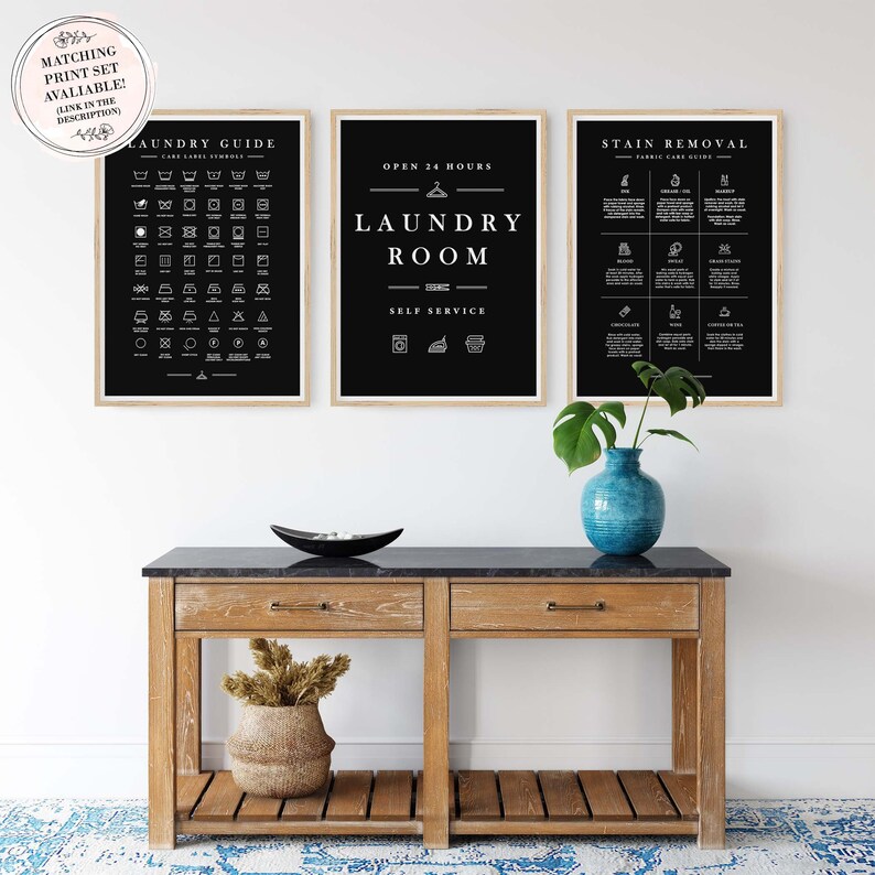 Black Laundry Sign, Laundry Printable Art, Laundry Print, Laundry Room ...