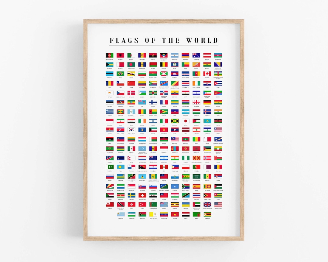 World Flags Poster, Flags of the World, International Flags of ...