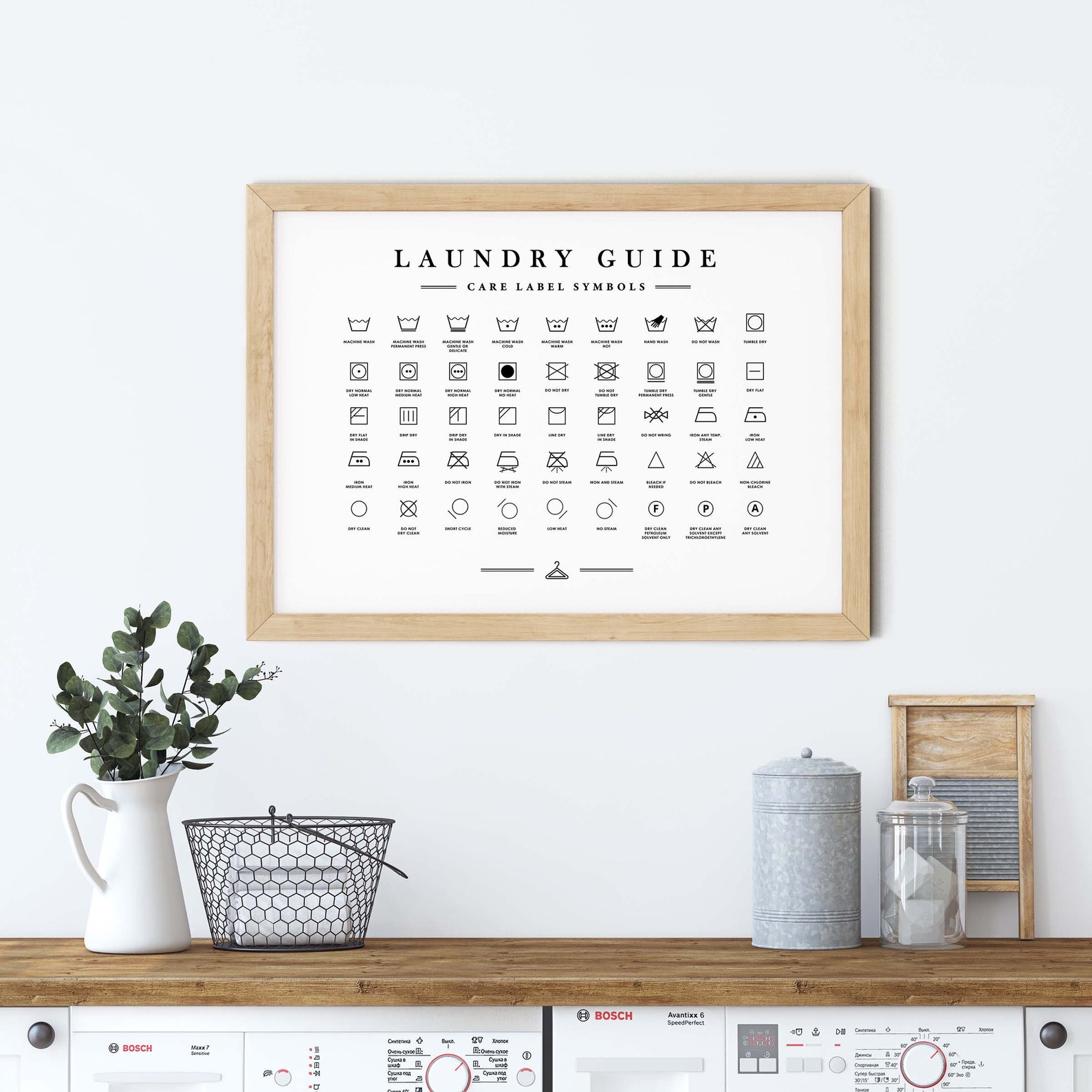 Laundry Sign Print Laundry Room Symbols Landscape Laundry - Etsy
