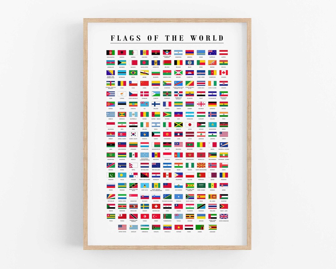 World Flags Poster, Flags of the World, International Flags of ...