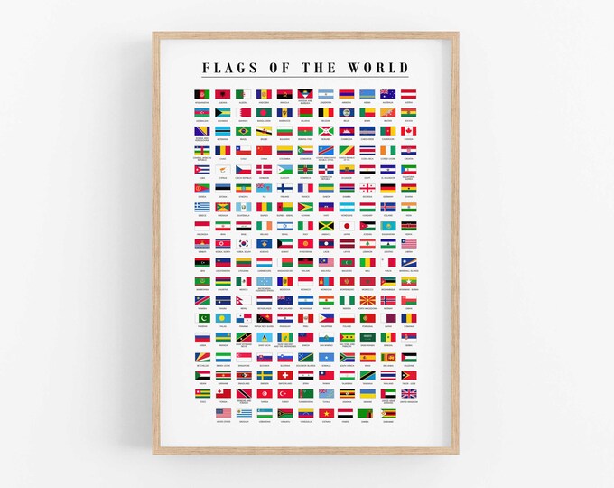 Flags of the World Print Museum-quality Matte Giclée Includes De Facto ...