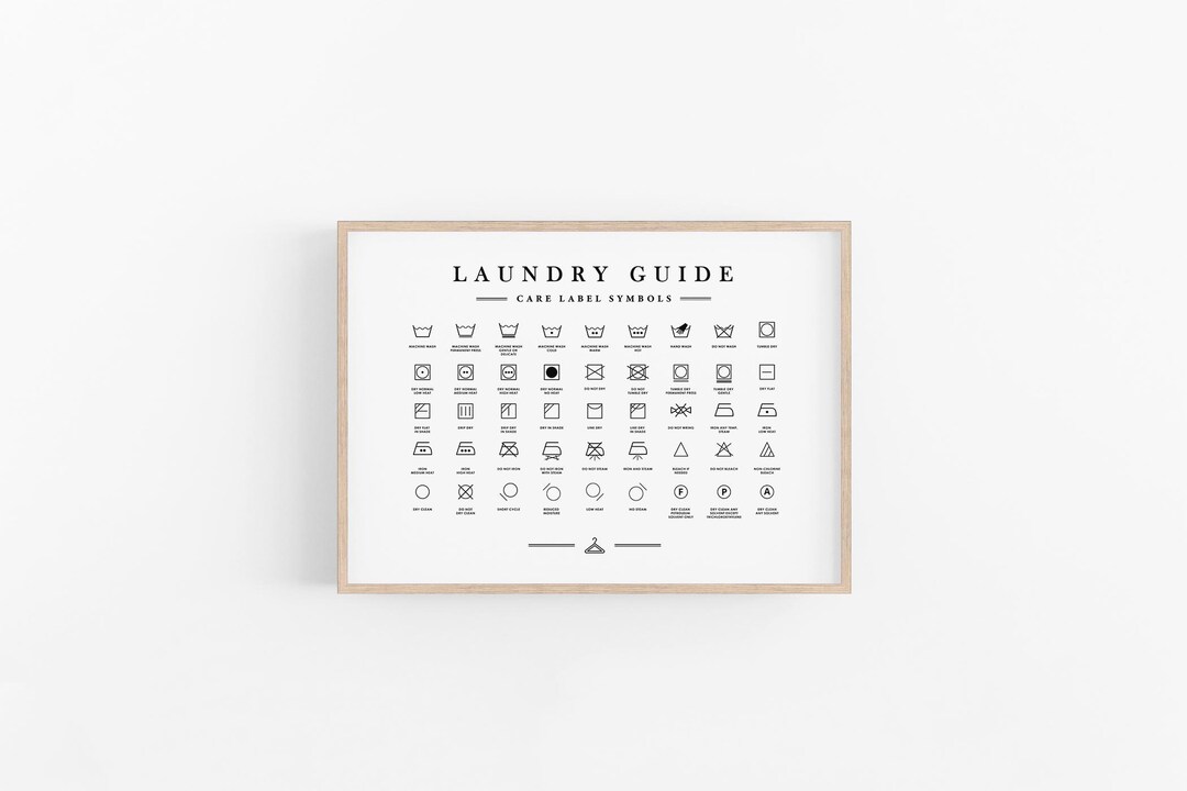 Laundry Sign Print, Laundry Room Symbols, Landscape Laundry Printable ...