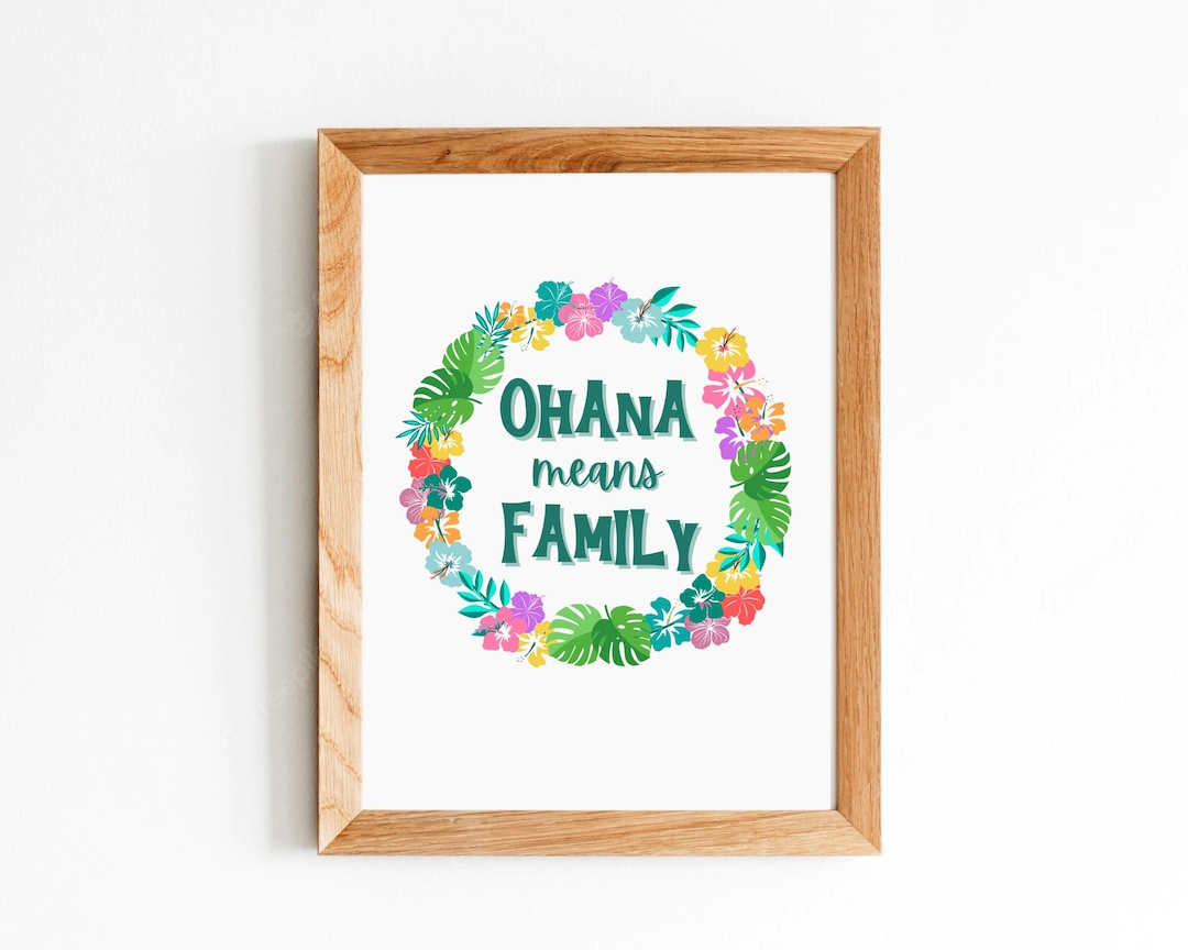 Ohana Means Family Wall Art, Ohana Stitch Inspired Home Decor ...