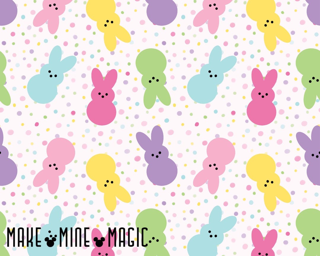 Peeps Confetti Pastel Cute Spring Bunny Easter Seamless Repeating ...