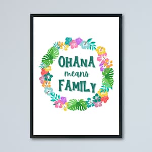 Ohana Means Family Wall Art, Ohana Stitch Inspired Home Decor ...