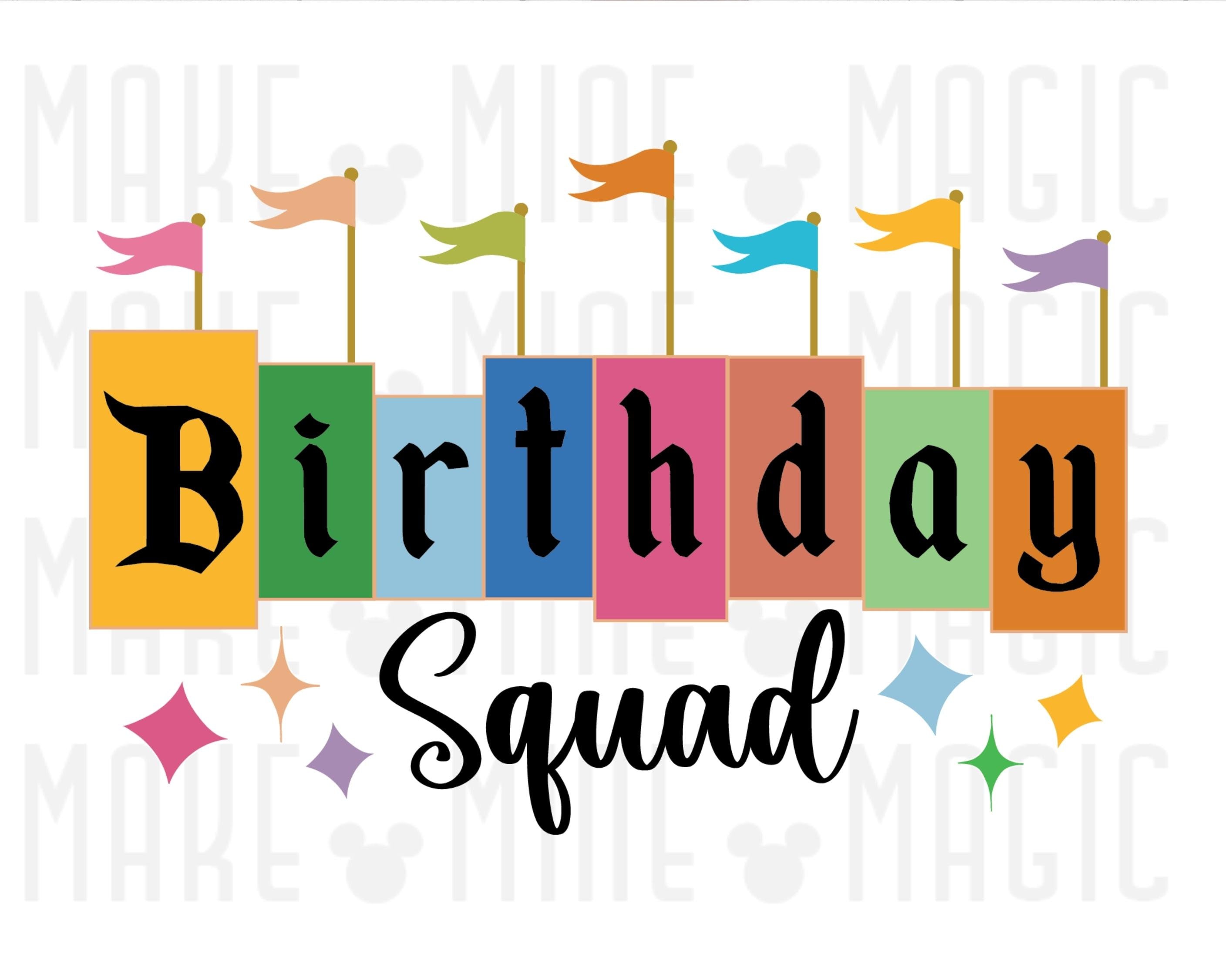 Birthday Squad Png Pdf Happy Birthday Png Family Vacation - Etsy