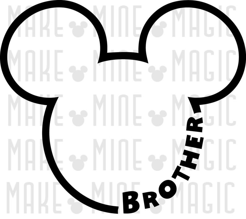 Brother Mickey Head SVG PNG Mickey Outline Design - Etsy