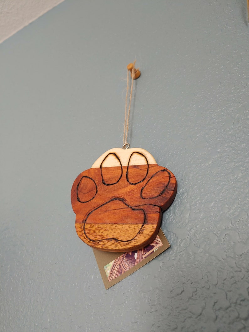 Wooden Paw Print Ornament - Etsy