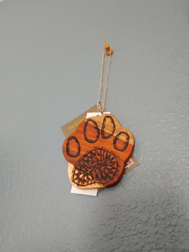 Wooden Paw Print Ornament - Etsy