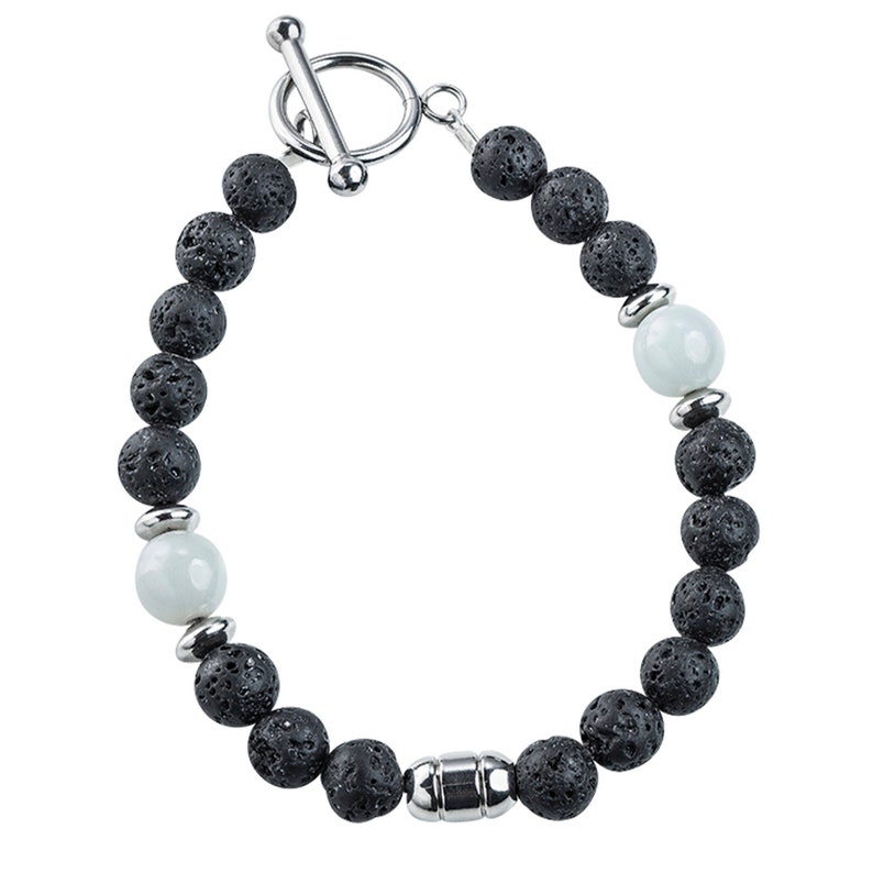 Volcanic Rock Bead Bracelet - Etsy