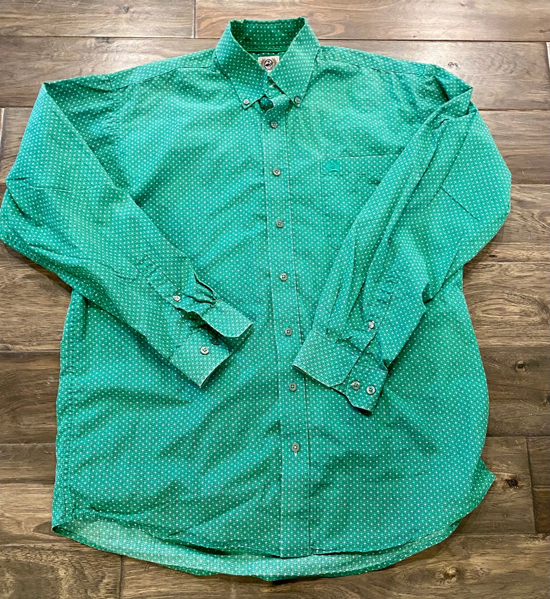Green Western Cinch Button-up - Etsy