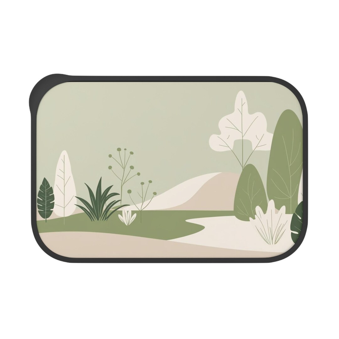 Lunch Box, Lime Cream Color Forest Trees Nature Design, Eco-friendly ...