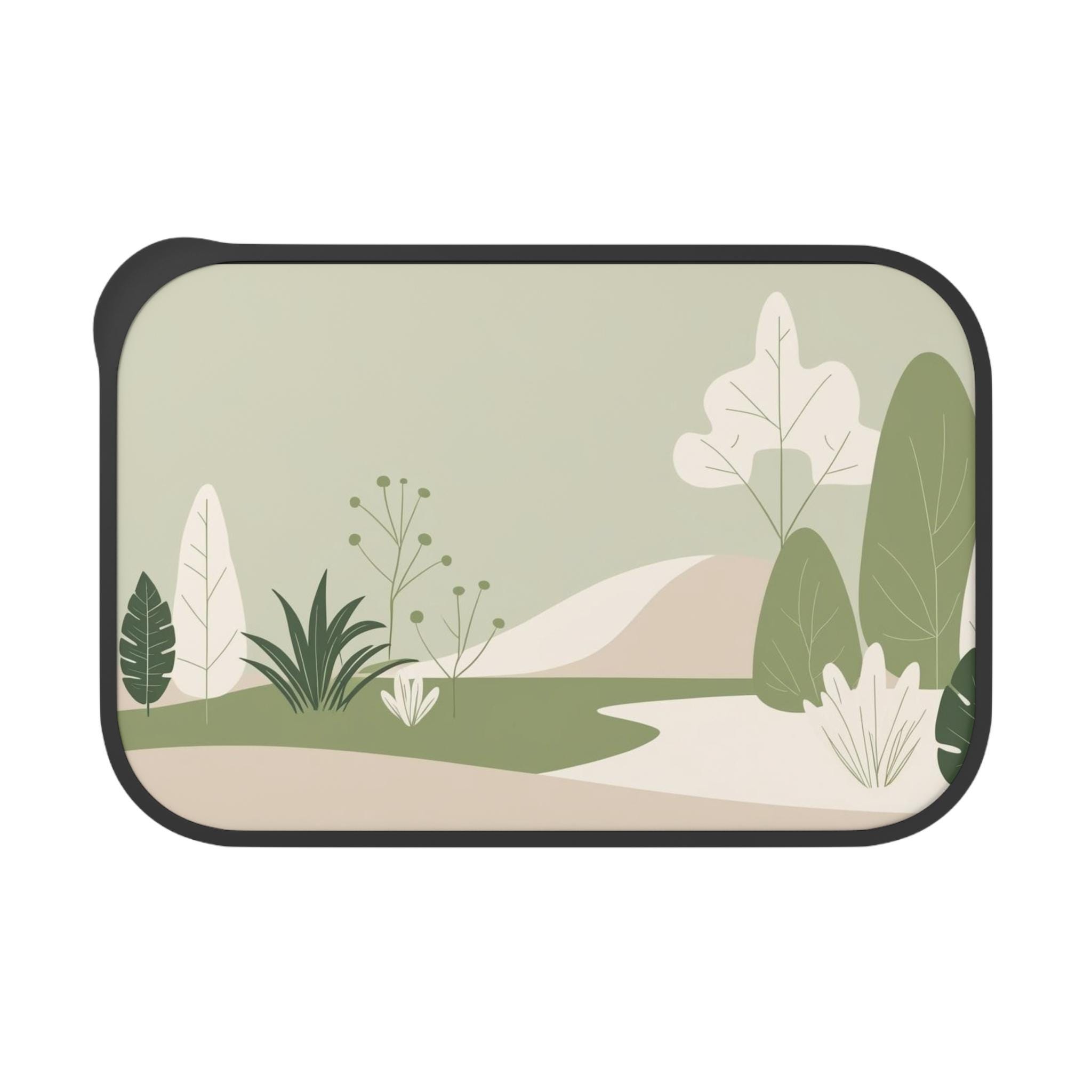 Lunch Box, Lime Cream Color Forest Trees Nature Design, Eco-friendly ...