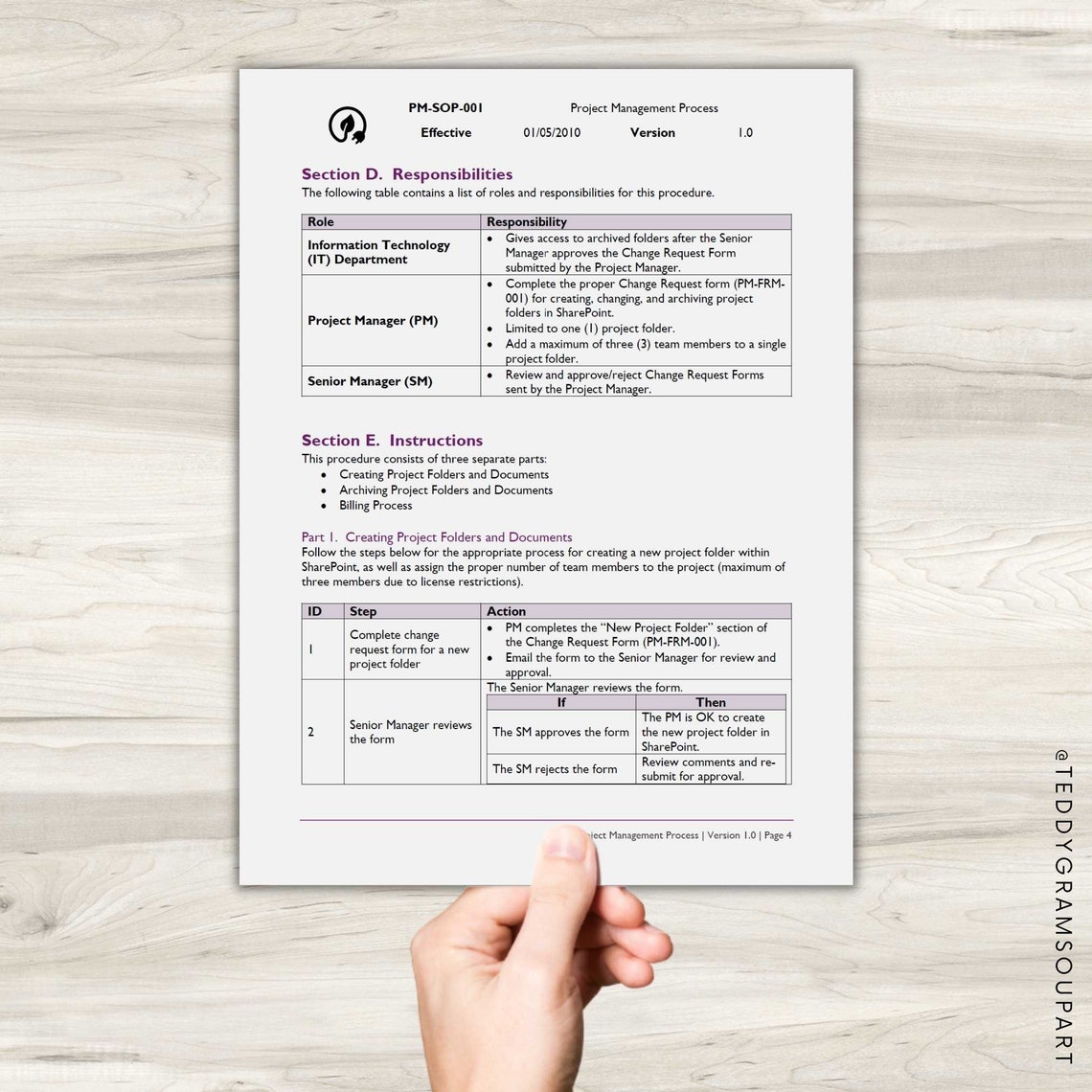 Standard Operating Procedure Template | SOP Template | Business Process ...