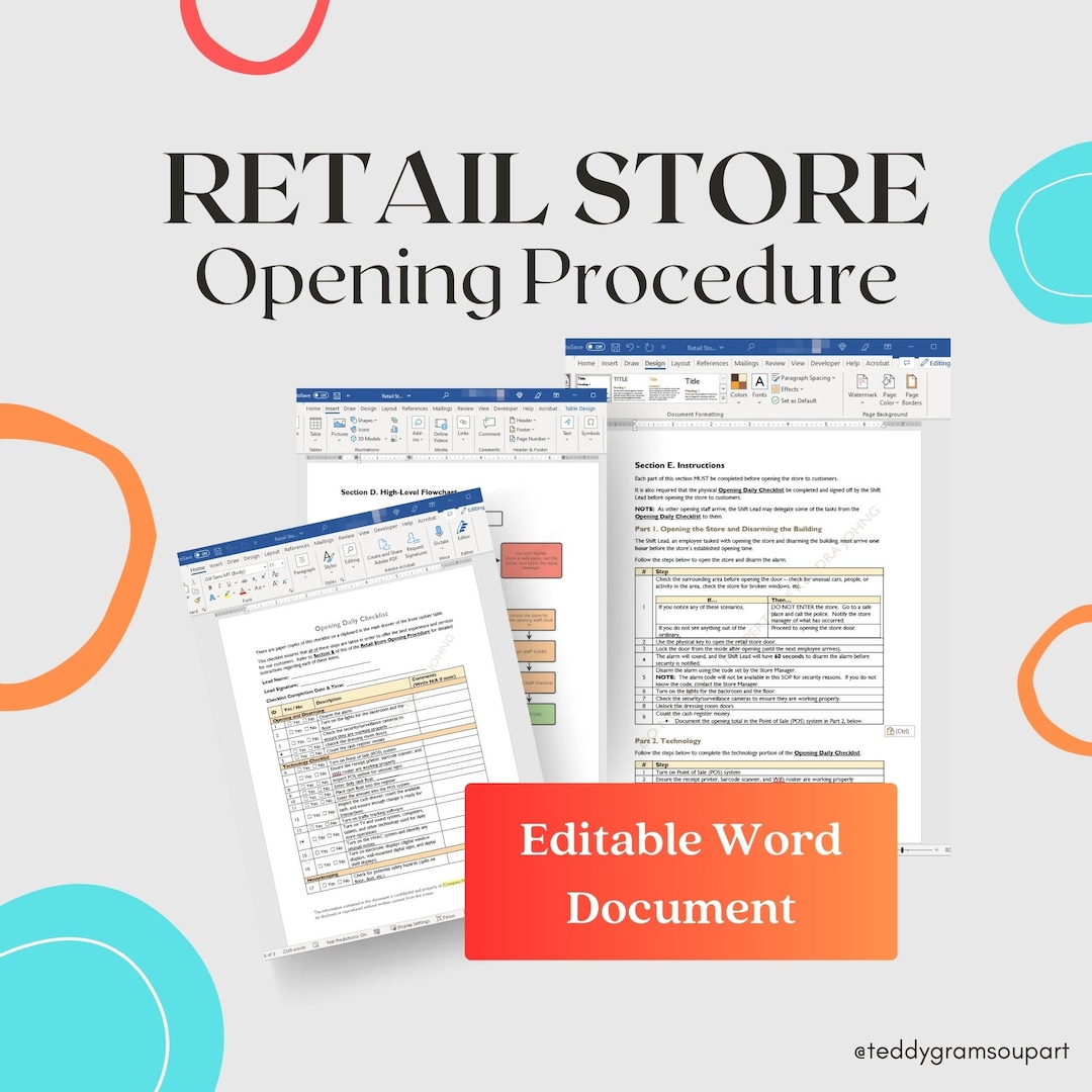 Retail Store Opening Standard Operating Procedure | Complete SOP ...