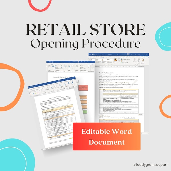 Operating Procedure Editable - Etsy