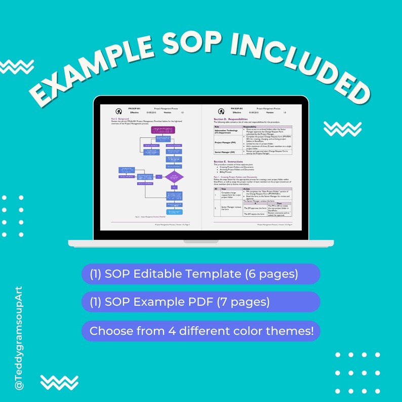 Editable SOP Template | Business Process, Example (word Document) - Etsy