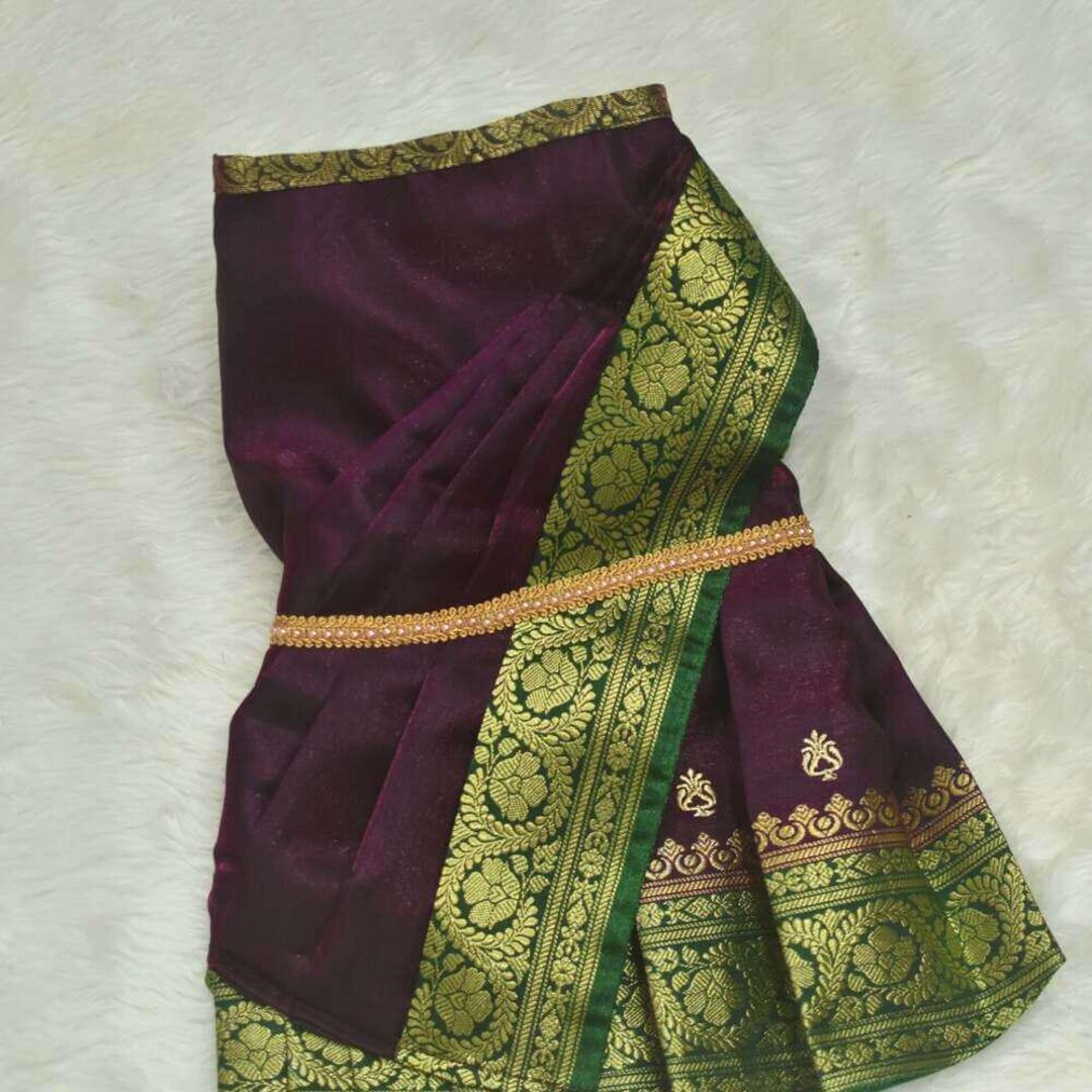 Furvilla Ethnic Silk Cat Saree | Dog Saree | Wine Color - Etsy