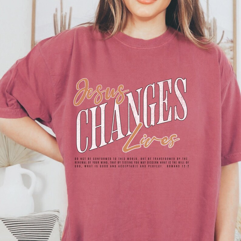 Jesus Changes Lives PNG: Christian Bible Verse Design (digital Download ...
