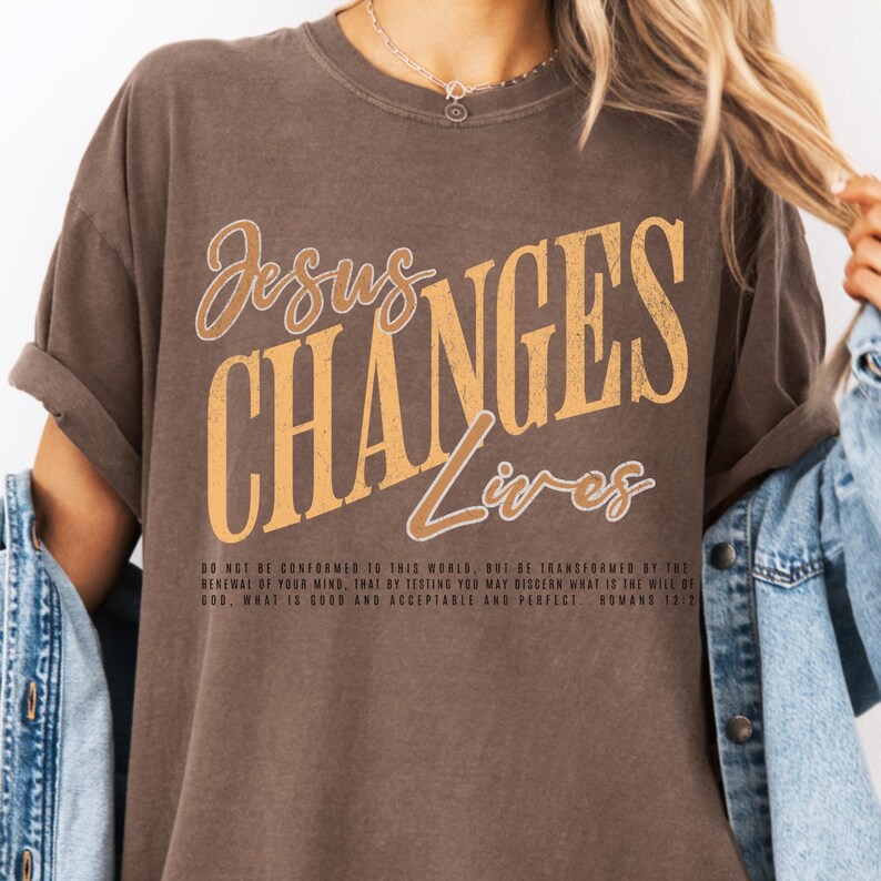 Jesus Changes Lives PNG: Christian Bible Verse Design (digital Download ...