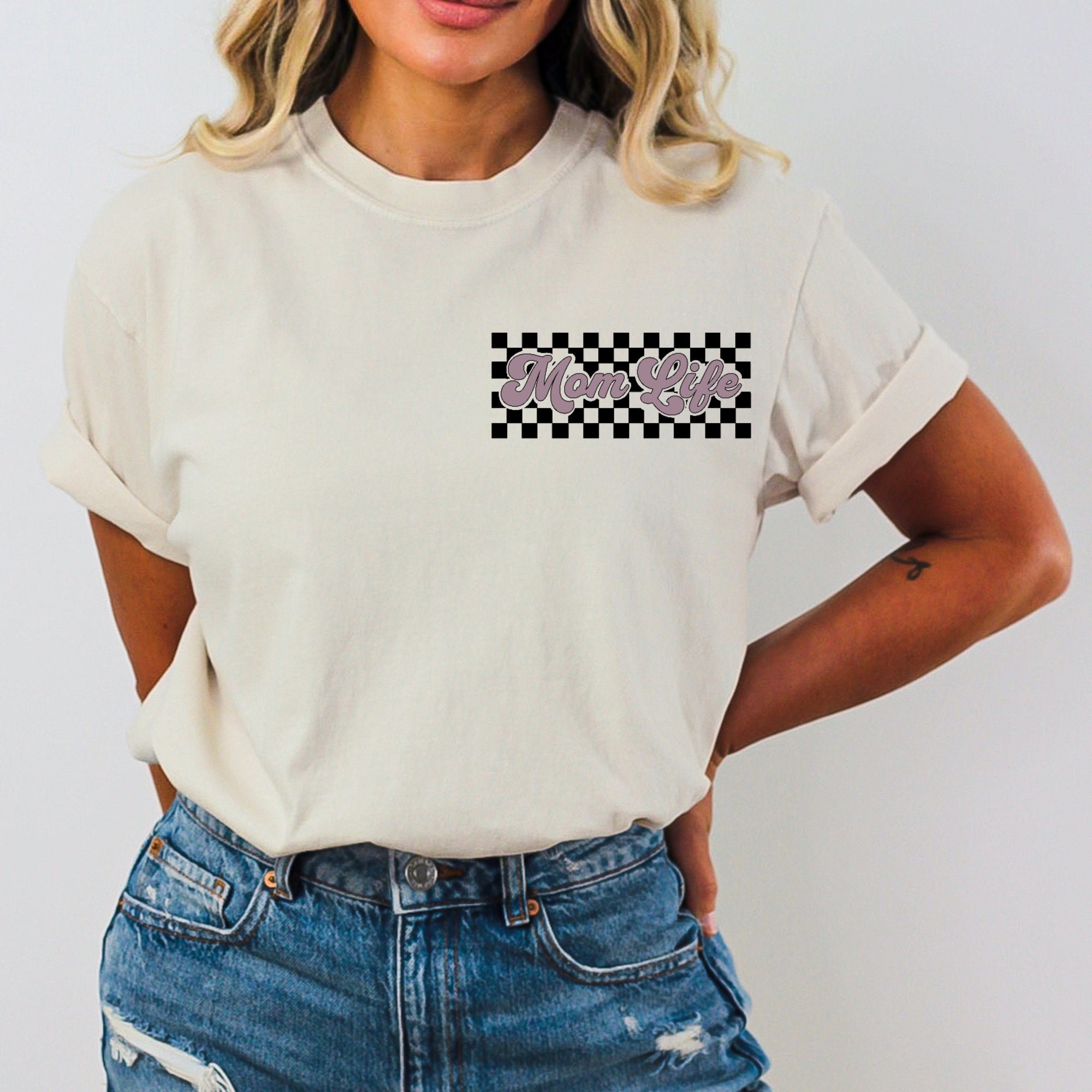 Retro Checkered PNG Black and White Outline Trendy Aesthetic Shirt ...