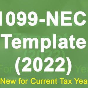 1099-NEC Form 3-per-page Print Template for Word or PDF, 2022 Tax Year ...