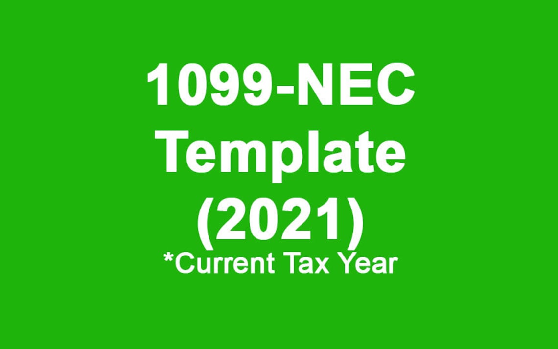 1099-NEC Form Print Template for Word or PDF 2021 Tax Year | Etsy