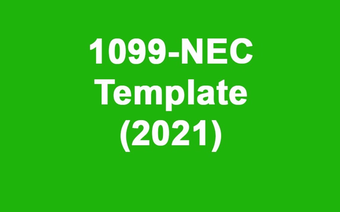 1099-NEC Form Print Template for Word or PDF, 2021 Tax Year (1096 ...