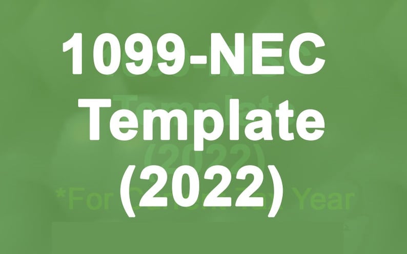 1099-NEC Form 3-per-page Print Template for Word or PDF, 2022 Tax Year ...