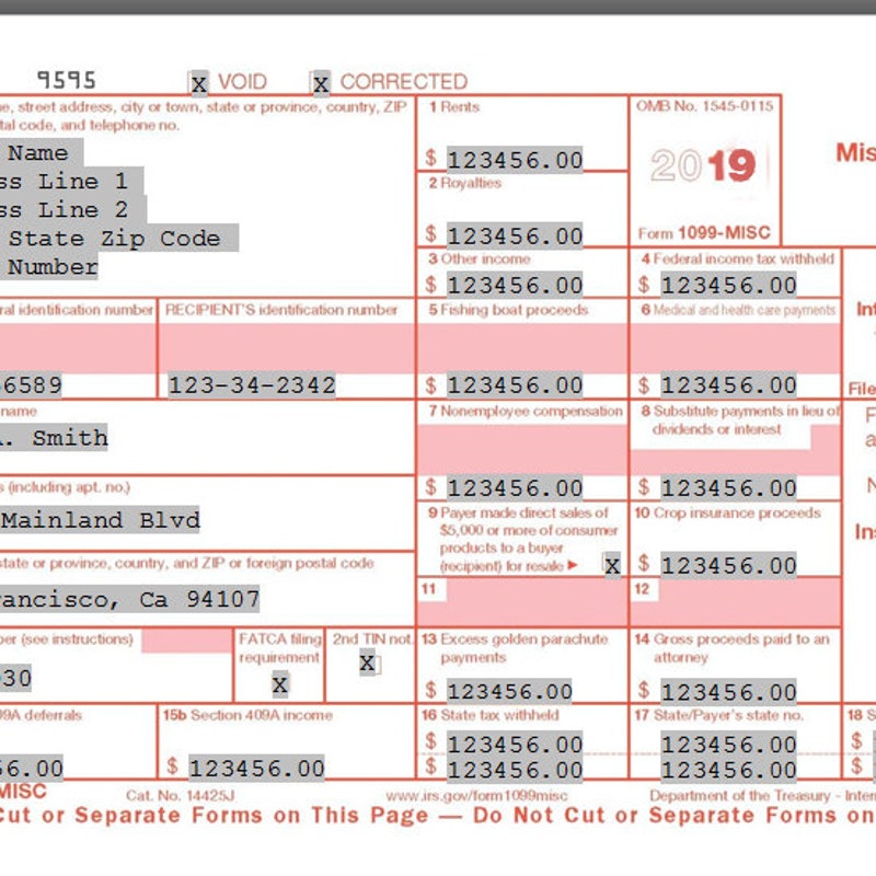 1099 Nec Template - Etsy