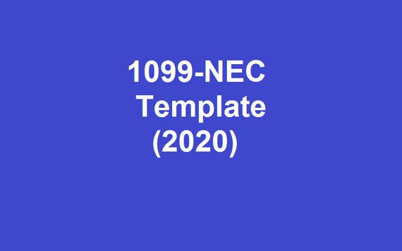 2020 1099-NEC Form Print Template for Word or PDF 1096 | Etsy