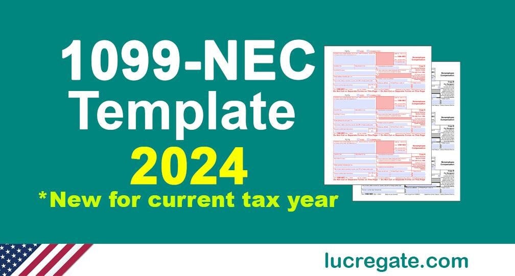 2024 1099-NEC Form 3-per-page Print Template for Word or PDF, 2024 Tax ...