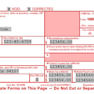 1099-NEC Form 3-per-page Print Template for Word or PDF, 2022 Tax Year ...