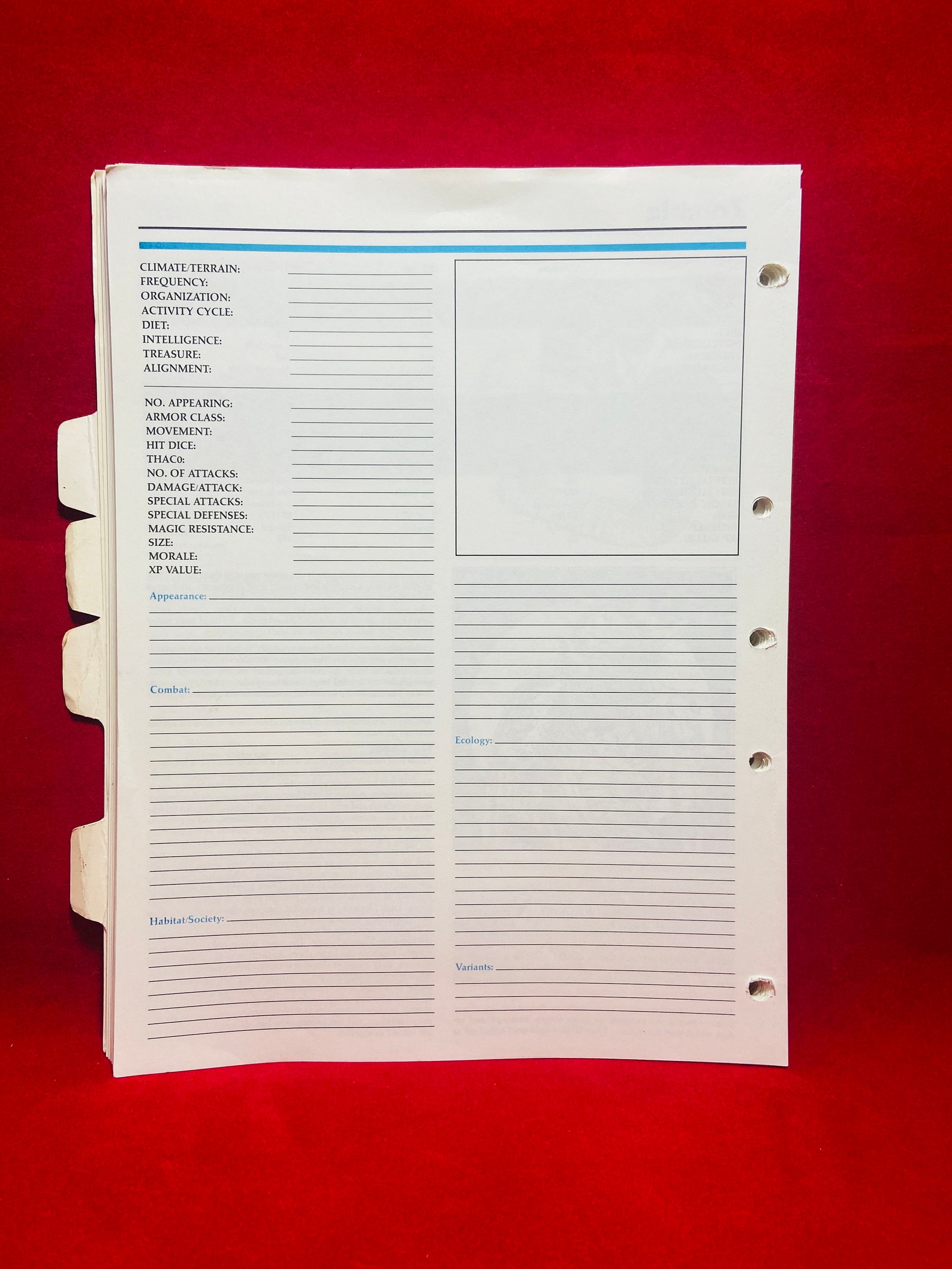 Monstrous Compendium Volume 1 vintage Role-playing Game Accessory - Etsy