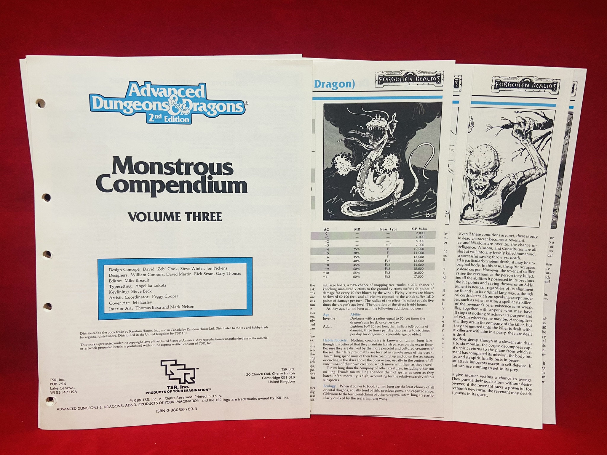 Forgotten Realms Monstrous Compendium Volume Three MC3 vintage Role ...