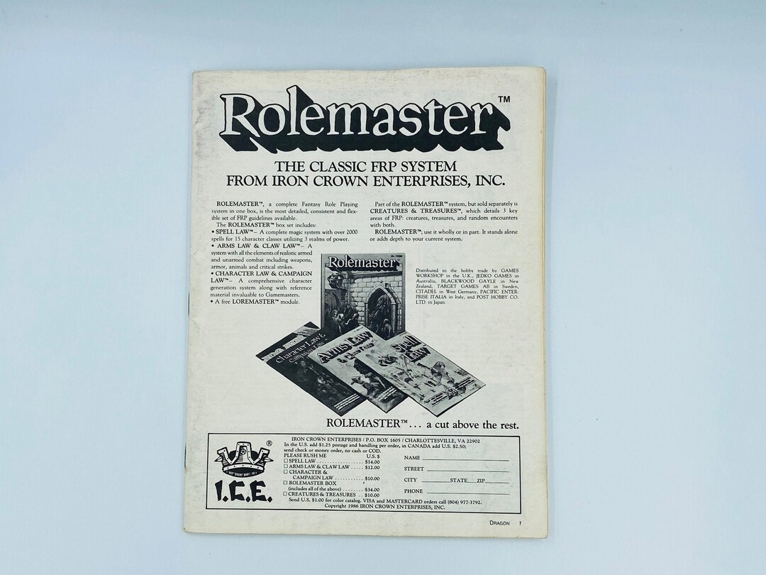 Dragon 108 vintage 80s Role Playing Magazine - Etsy