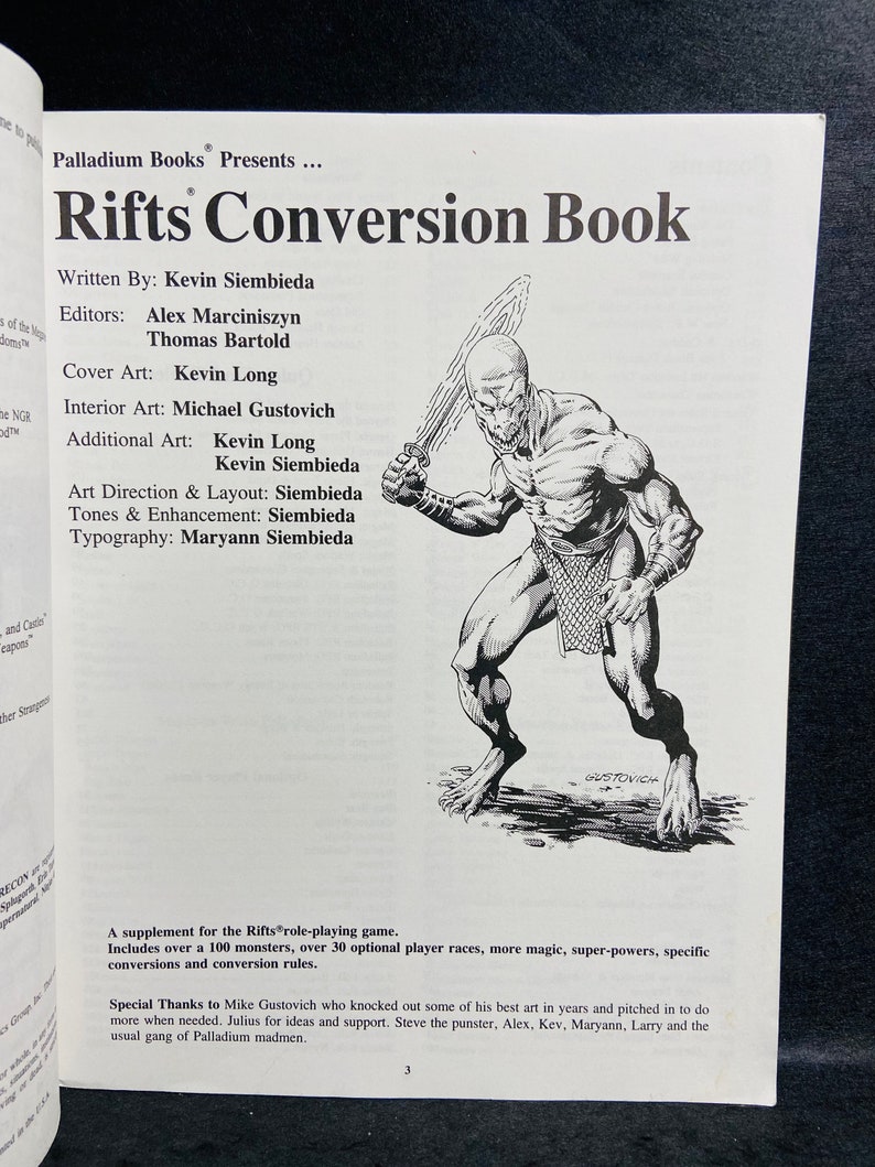 Rifts Conversion Book vintage Role-playing Sourcebook - Etsy