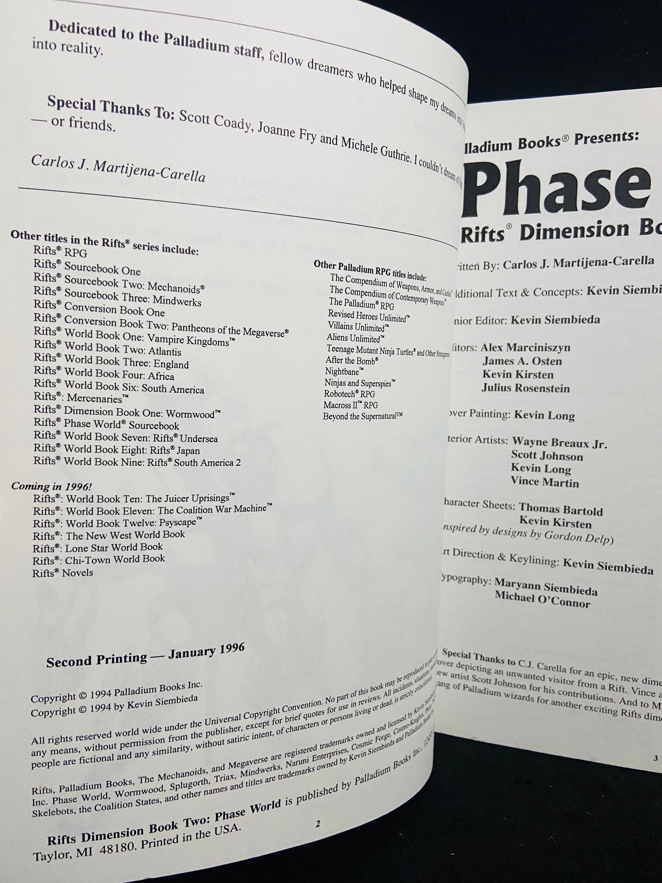 Phase World: Rifts Dimension Book Two vintage Role-playing Sourcebook ...