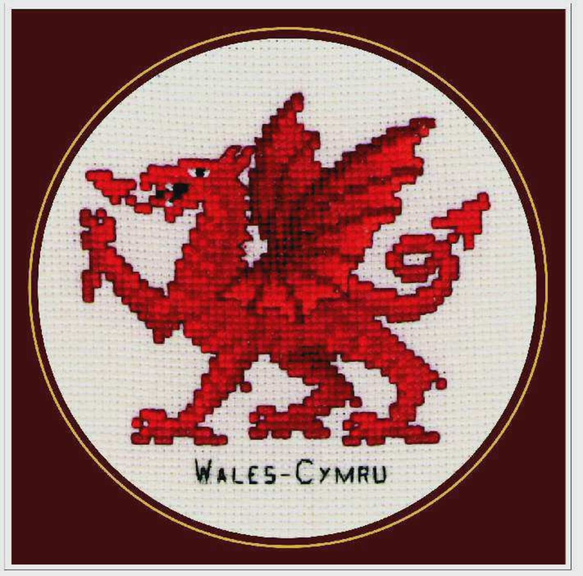 Welsh Dragon Counted Cross Stitch Kit - Etsy