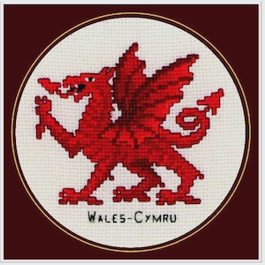 Welsh Dragon Counted Cross Stitch Kit - Etsy