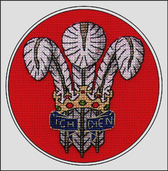 Prince of Wales Feathers Counted Cross Stitch Kit - Etsy