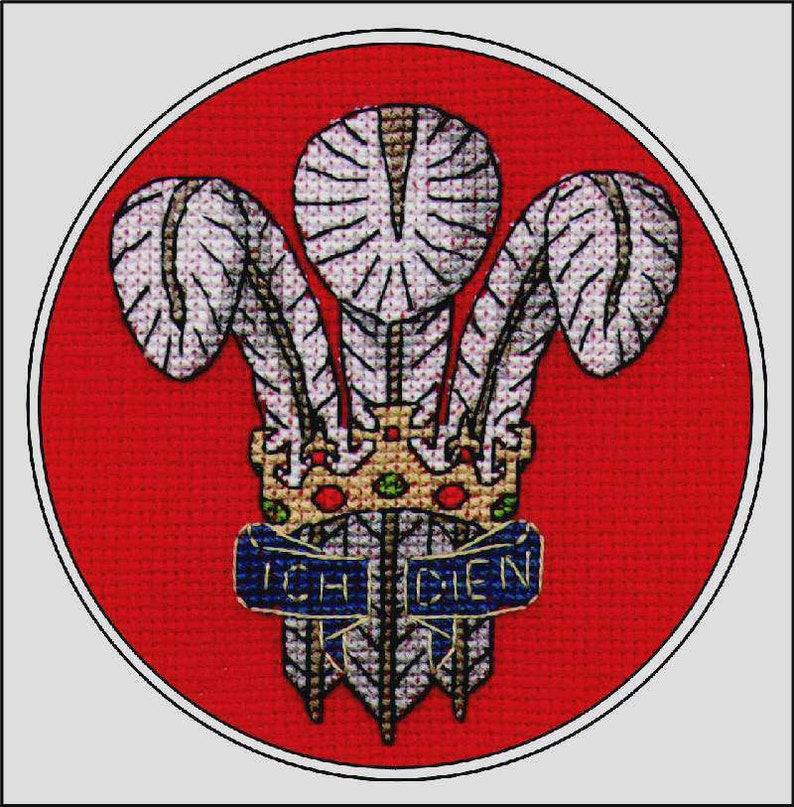 Prince of Wales Feathers Counted Cross Stitch Kit - Etsy