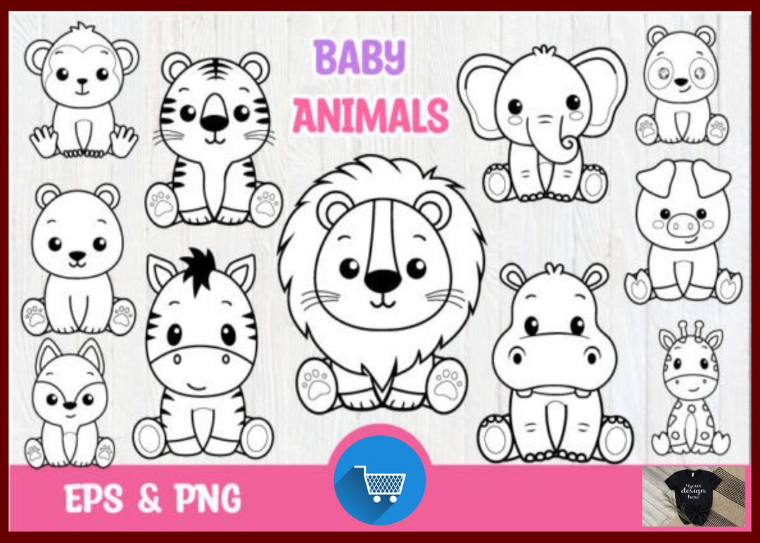 Safari Animals Outline SVG Cute African Jungle Animal Cut File Cricut ...