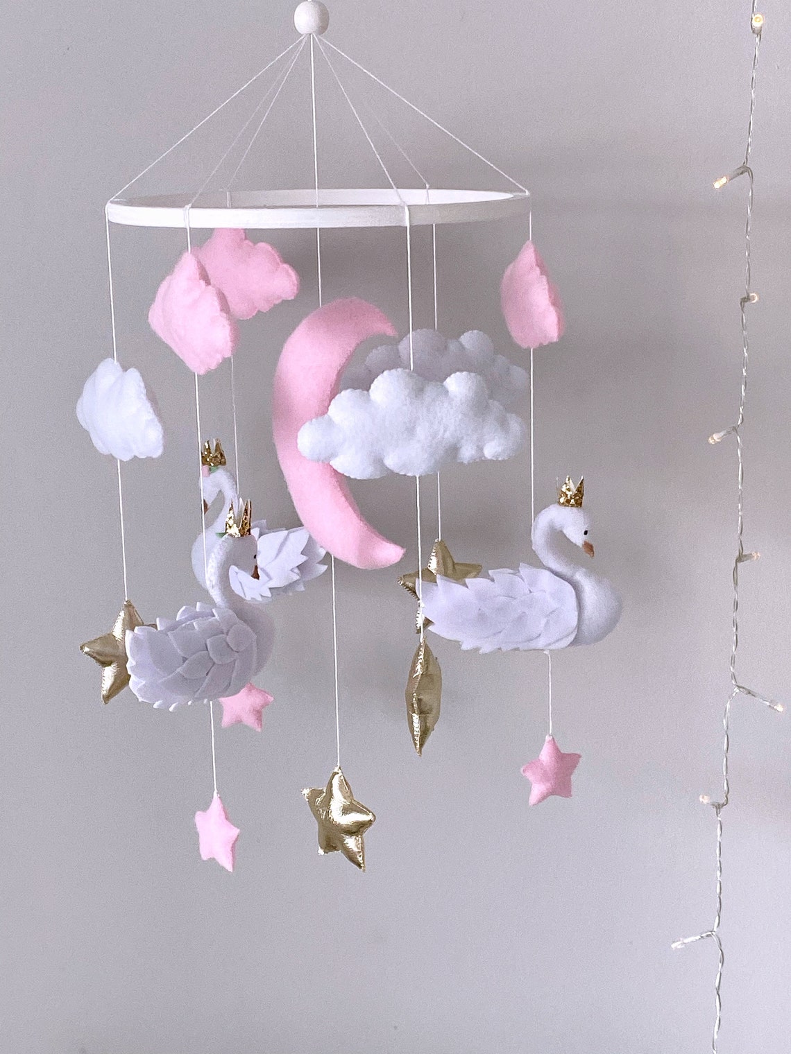 Pink Mobile // Swan Mobile // Baby Mobile // Swan Nursery - Etsy