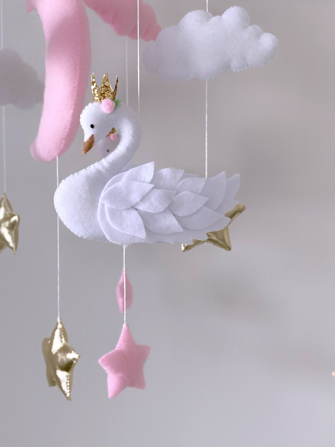 Pink Mobile // Swan Mobile // Baby Mobile // Swan Nursery - Etsy