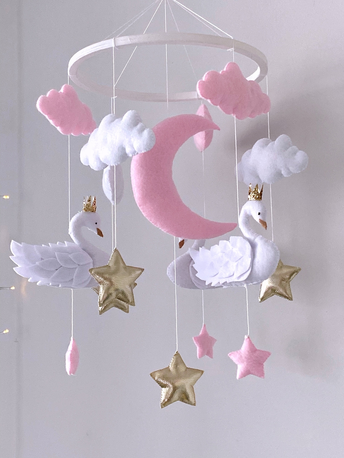 Pink Mobile // Swan Mobile // Baby Mobile // Swan Nursery - Etsy