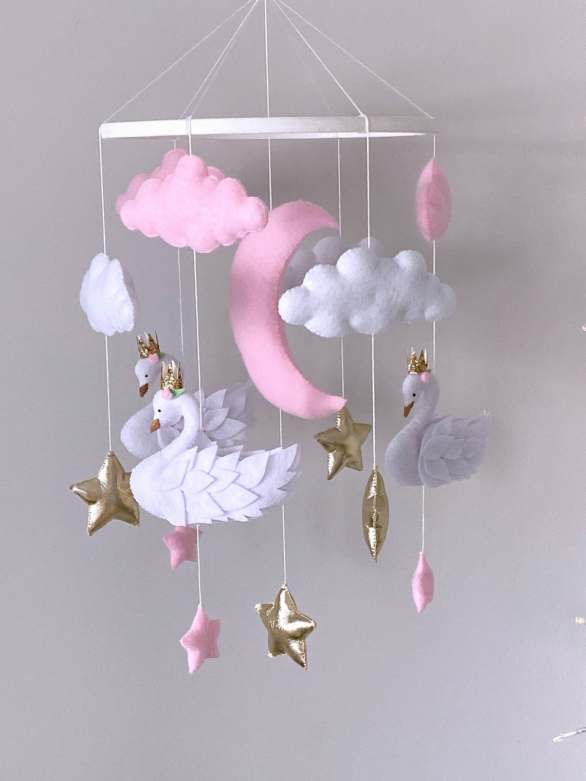 Pink Mobile // Swan Mobile // Baby Mobile // Swan Nursery - Etsy