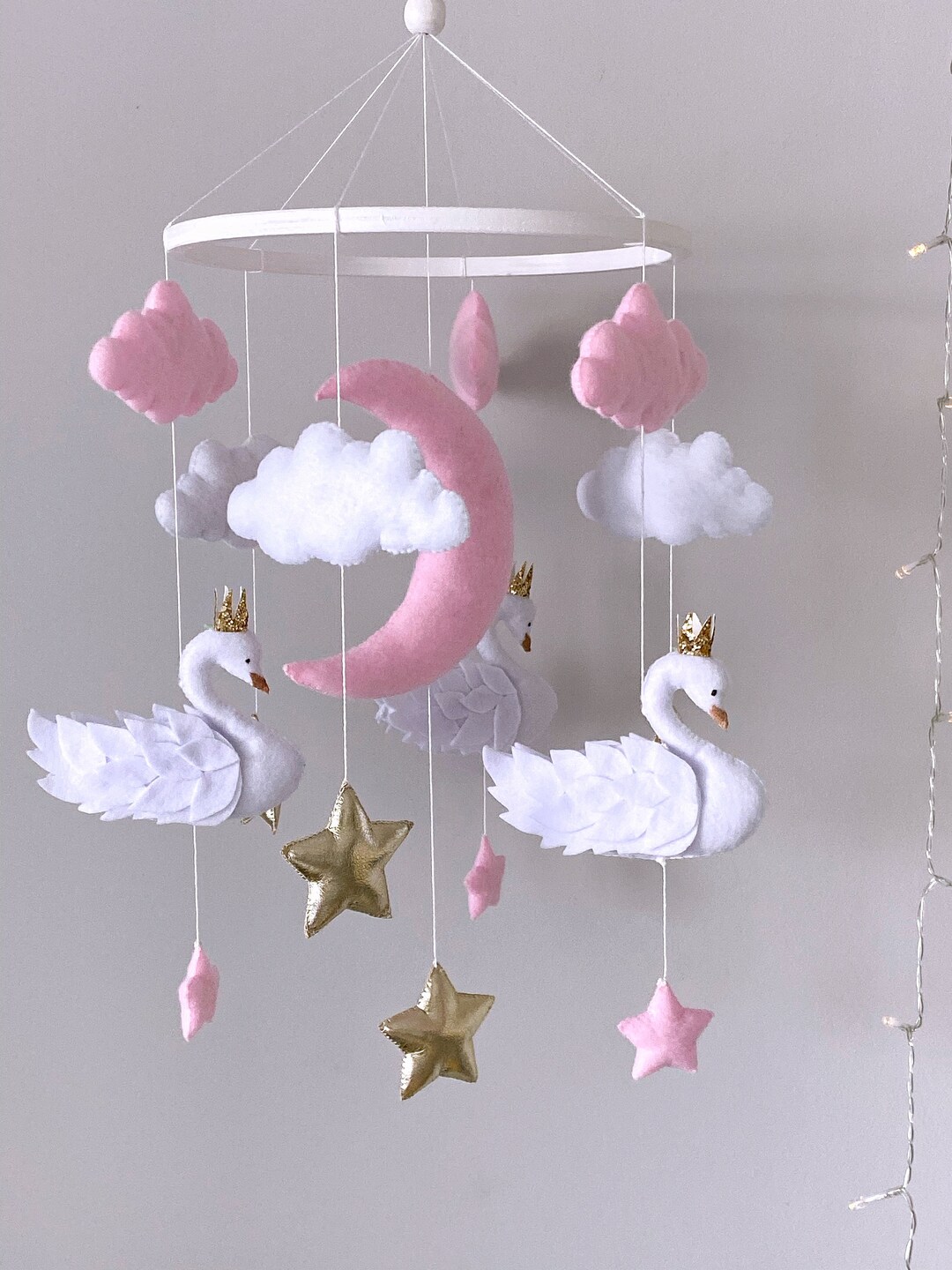 Pink Mobile // Swan Mobile // Baby Mobile // Swan Nursery - Etsy