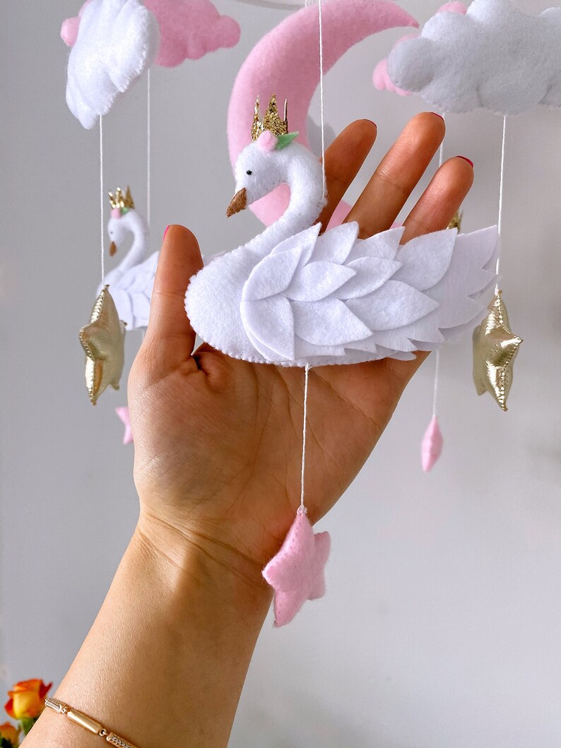 Pink Mobile // Swan Mobile // Baby Mobile // Swan Nursery - Etsy