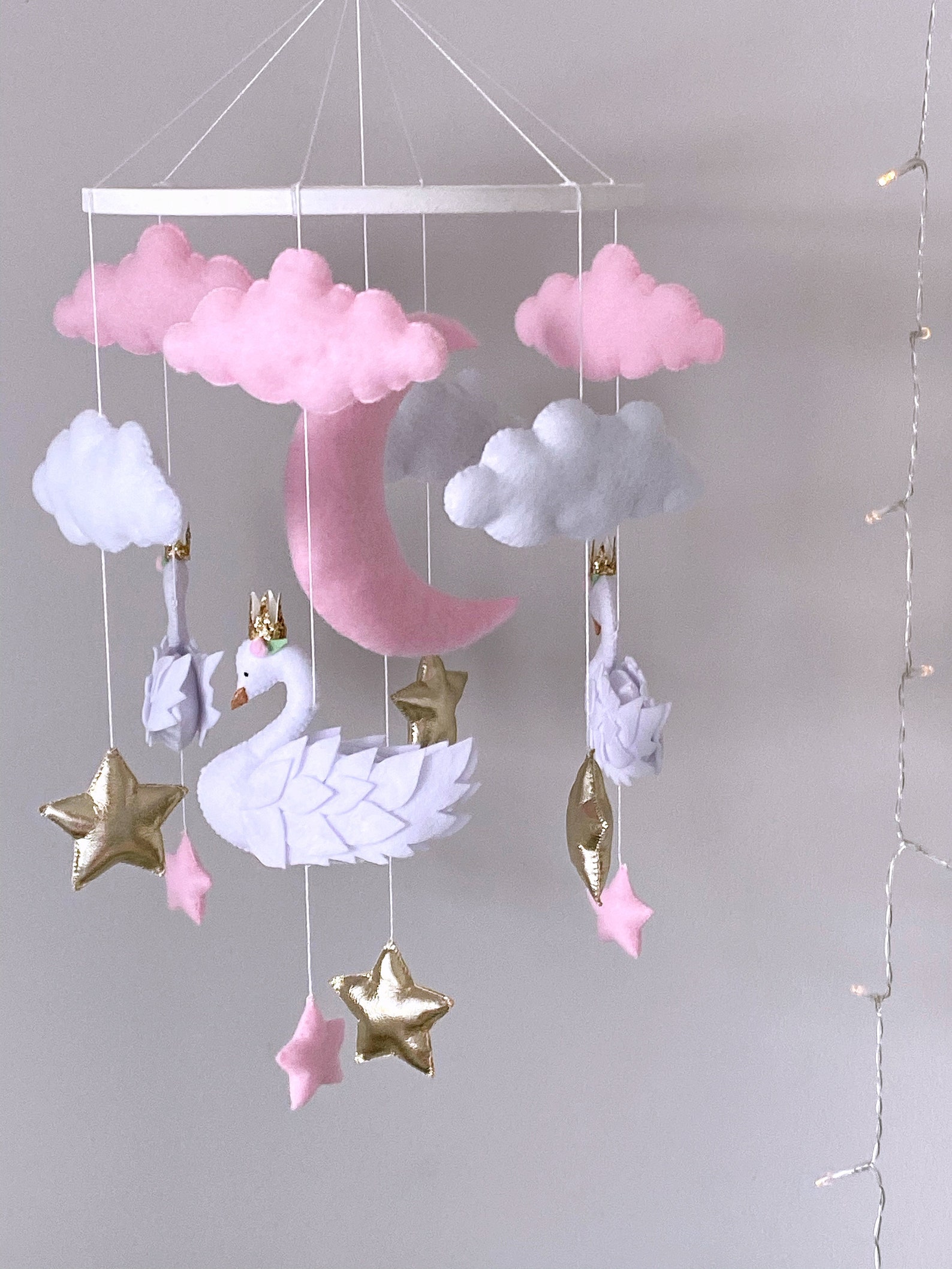 Pink Mobile // Swan Mobile // Baby Mobile // Swan Nursery - Etsy